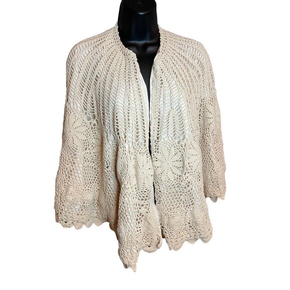 Jackets & Coats | Crocheted Lined White Cape | Poshmark